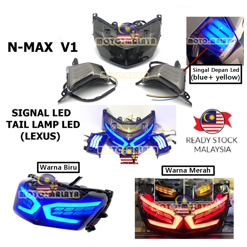 YAMAHA NMAX V1 TAIL LAMP Lexus LED WITH FRONT SIDE SIGNAL LED N MAX 155 ...