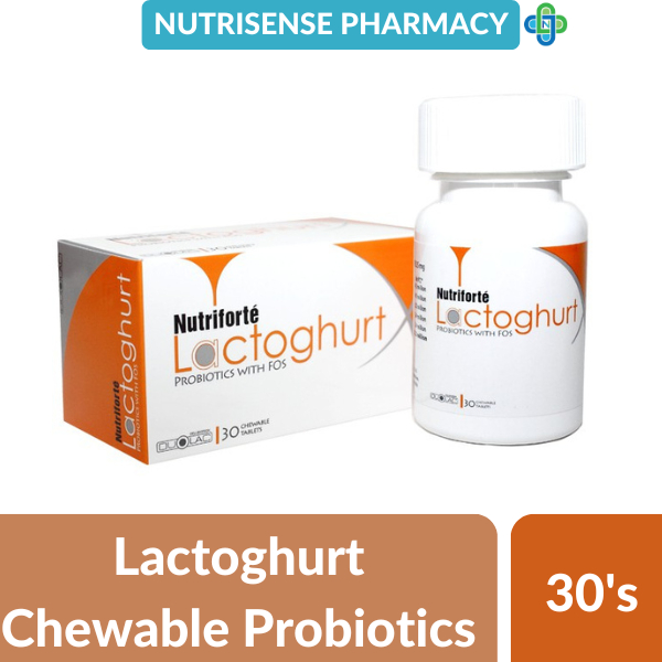 NUTRIFORTE LACTOGHURT PROBIOTICS + FOS Chewable Tablet 30's | Shopee ...