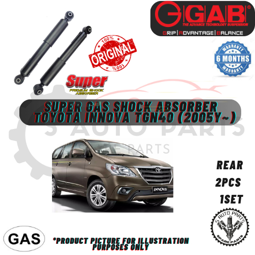 TOYOTA INNOVA TGN40 (2005y-2016Y) (REAR 2PCS) 100% ORIGINAL (GAB) SUPER ...