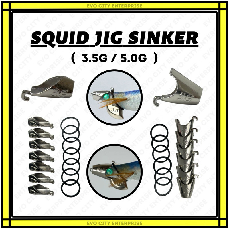 Squid Jig Sinker 3.5g (7pcs) / 5.0g (6pcs) | Shopee Malaysia