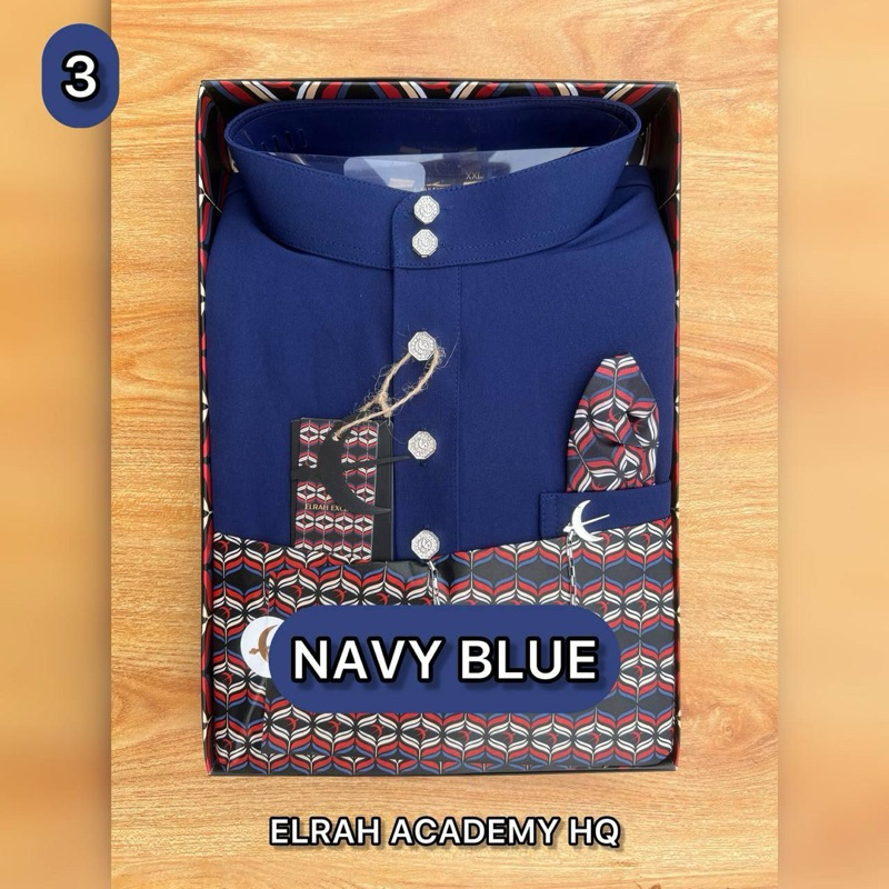 Baju Melayu Elrah Exclusive ULTIMATE 2.0 NAVY BLUE 2024 | Shopee Malaysia