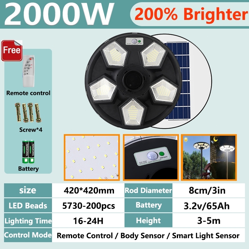 Solar light Lampu outdoor lighting 9000W high power solar street light ...