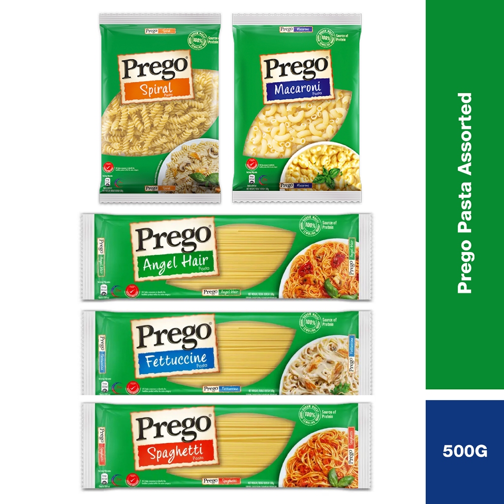 PREGO Pasta Spaghetti / Fettucine / Angel Hair / Macaroni / Spiral 500g ...