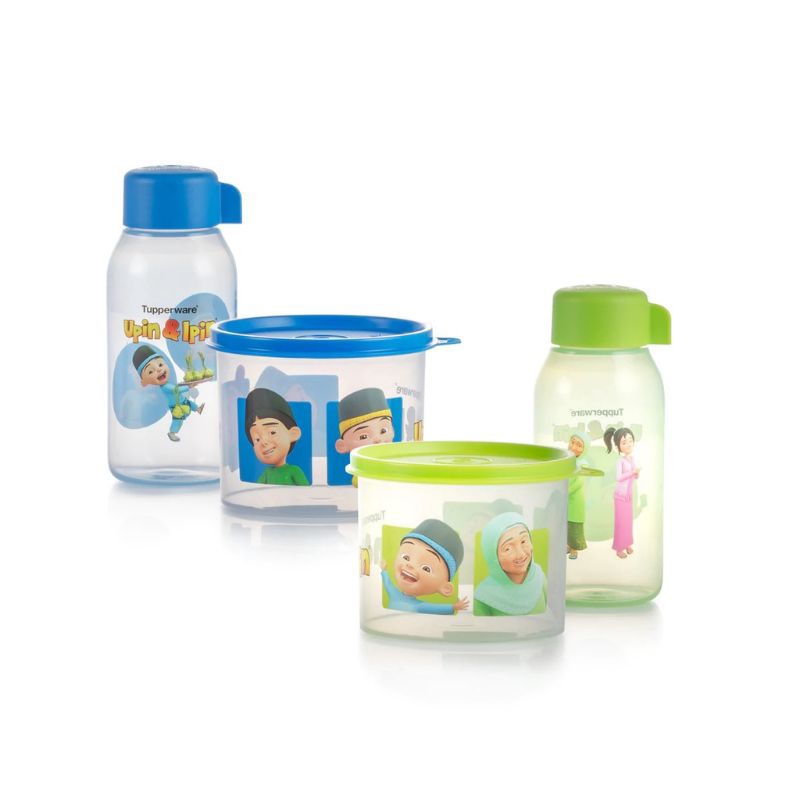 Tupperware (2 Bottles {350ml} + 2 Canisters {570ml}) Upin Ipin Collection Set | Shopee Malaysia