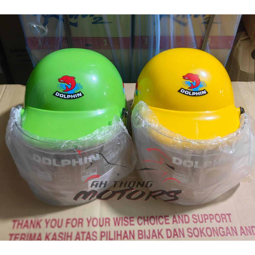 Dolphin Children Helmet with Visors Clear /Topi Budak / Helmet Visor ...