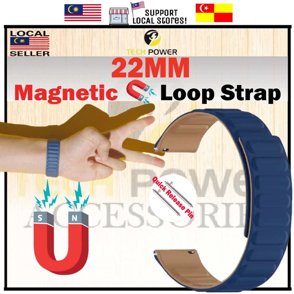 22MM Watch Strap Magnetic Loop Strap Adjustable Strong Magnetic, Tali ...