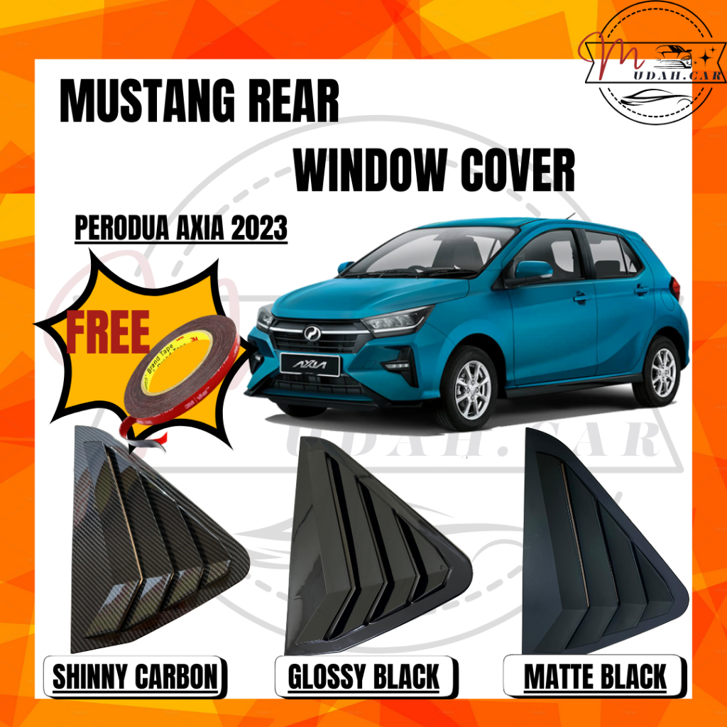 Perodua Axia 2023-Present Mustang Window Cover / Rear Window Side ...