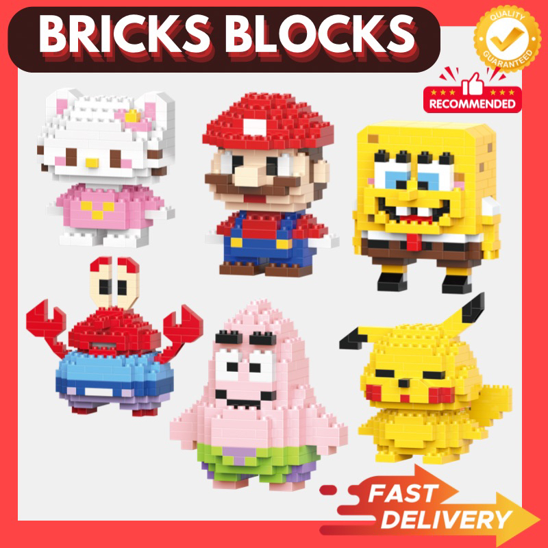 Bricks Blocks Cute Cartoon Building Blocks Make a wise life 6cm 8cm ...
