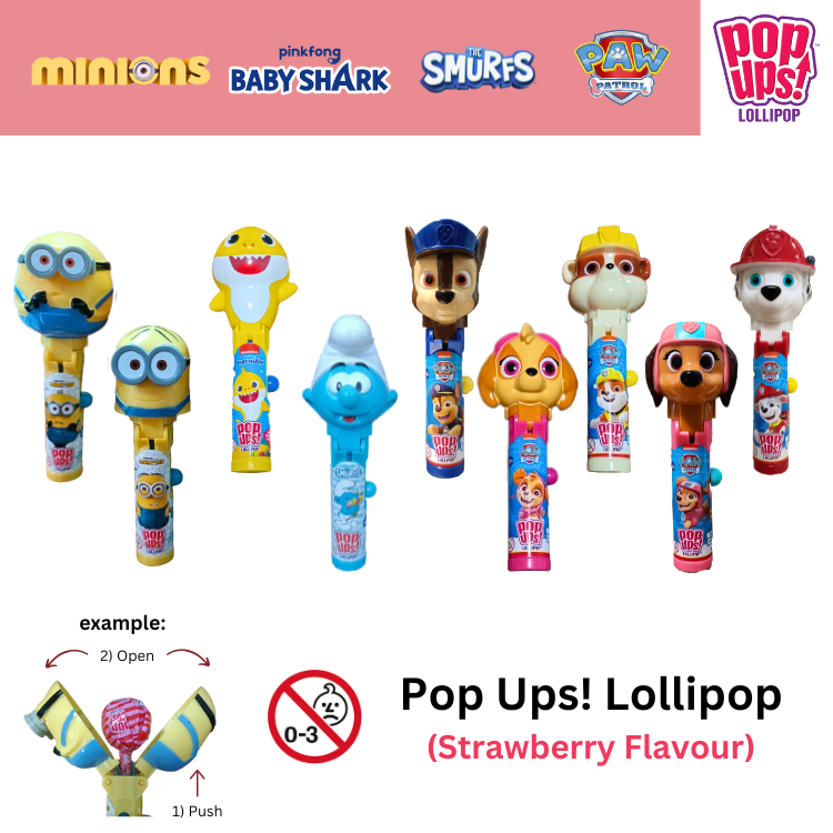 Pop Ups! Lollipop - Minions / Baby Shark / The Smurfs / Paw Patrols ...
