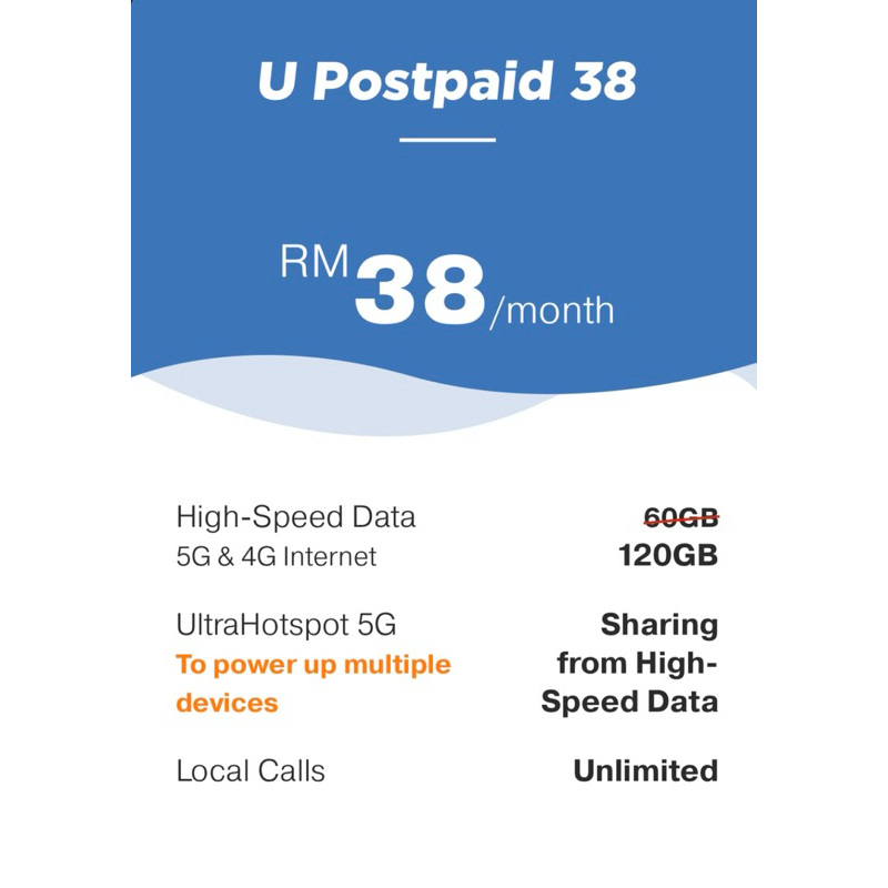 UMOBILE POSTPAID 38 (120GB) 4G/5G | Shopee Malaysia