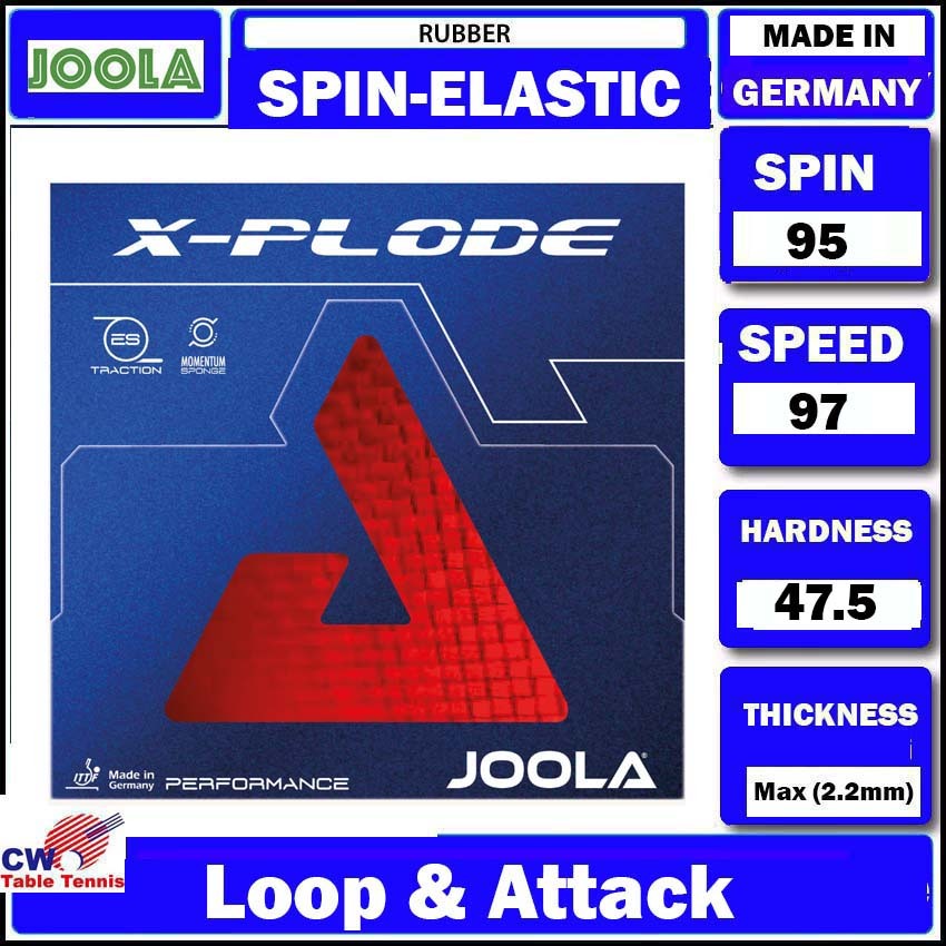 Joola X-Plode Spin Elastic Table Tennis Rubber Getah Ping Pong Forehand ...
