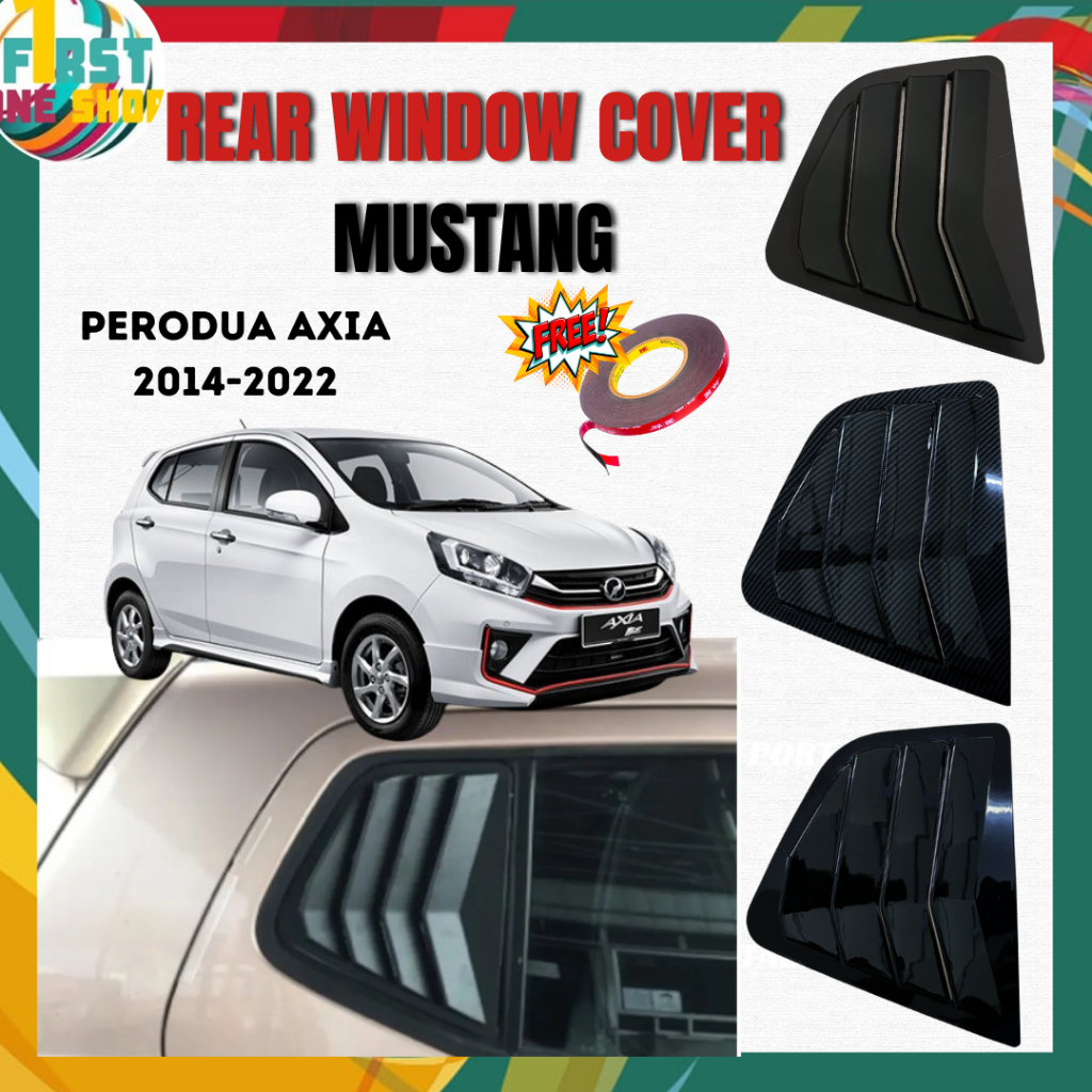 Perodua Axia 2014-2022 Mustang Rear Window Side Louver Rear Window Side ...