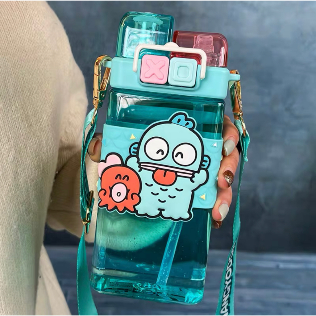 520ML Sanrio Kid Water bottle tritan Plastic Straw Creative Double Drinking Kuromi Melody BPA ...