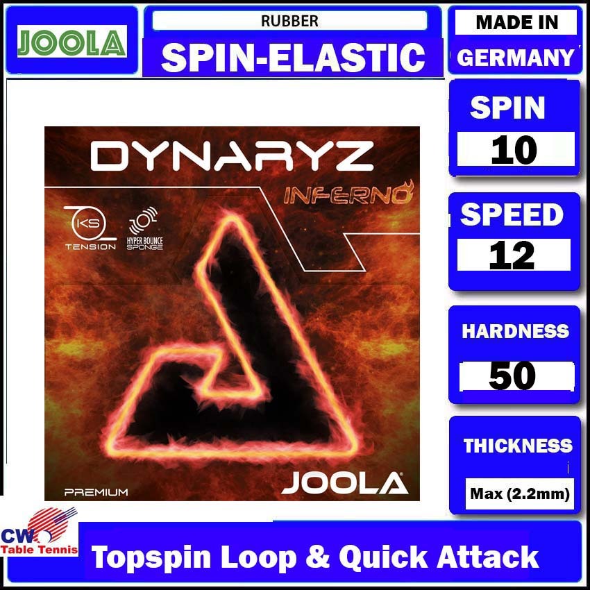 Joola Dynaryz Inferno Spin Elastic Table Tennis Rubber sheet ping pong ...