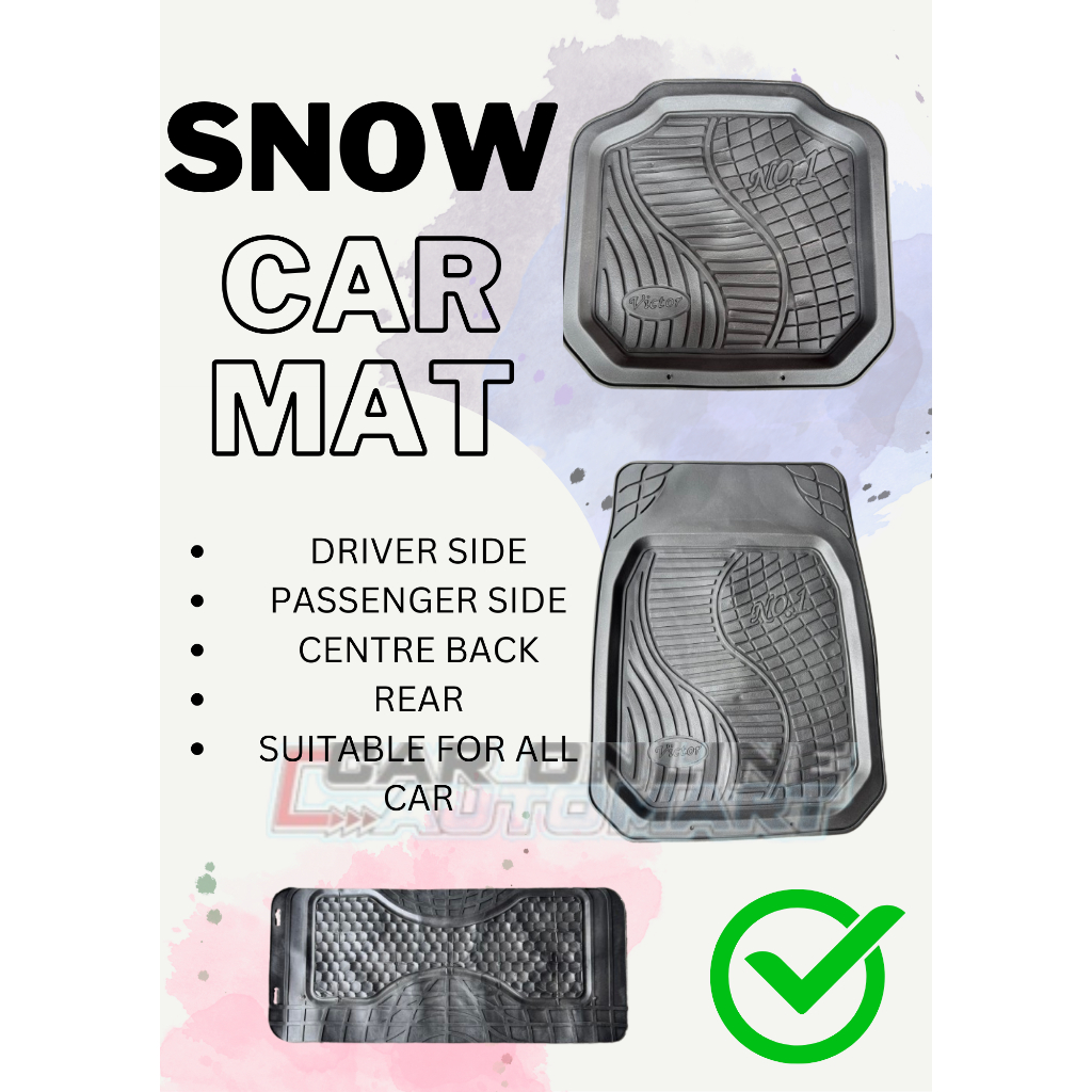 Universal Car Rubber Mat 5pcs suitable for all car proton/perodua/mazda ...