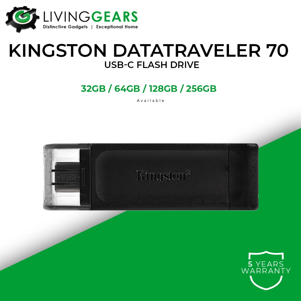 KINGSTON FLASH DRIVE USB 3.2 TYPE-C DATATRAVELER 70( 64GB / 128GB / 256GB ) | Shopee Malaysia