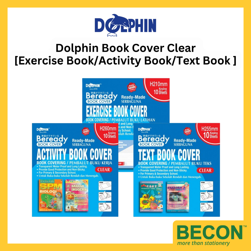Dolphin Book Cover Clear [Exercise Book/Activity Book/Text Book ...