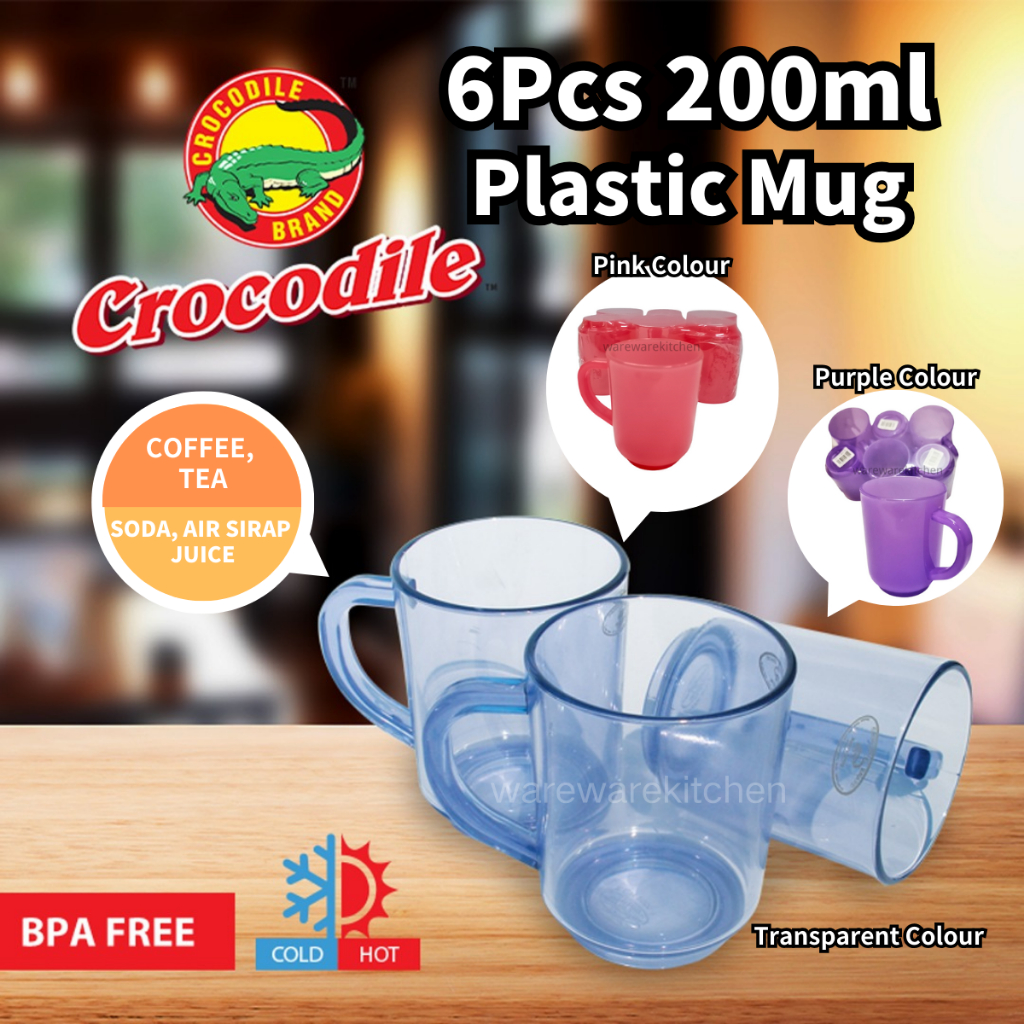 6PCS 7Oz Plastic Cup Cawan Plastik Colourful Cup Transparent Cup Thick ...