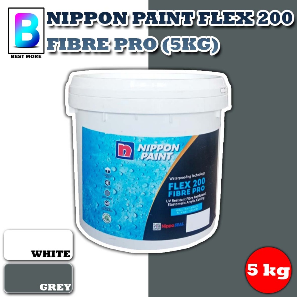 NIPPON PAINT FLEX 200 FIBRE PRO (5KG) [GREY] | Shopee Malaysia