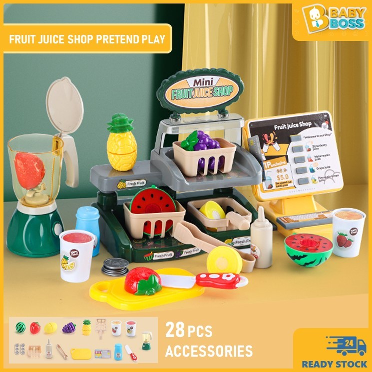 BabyBoss Children Pretend Play Fruit Juice Pizza Dessert Supermarket ...