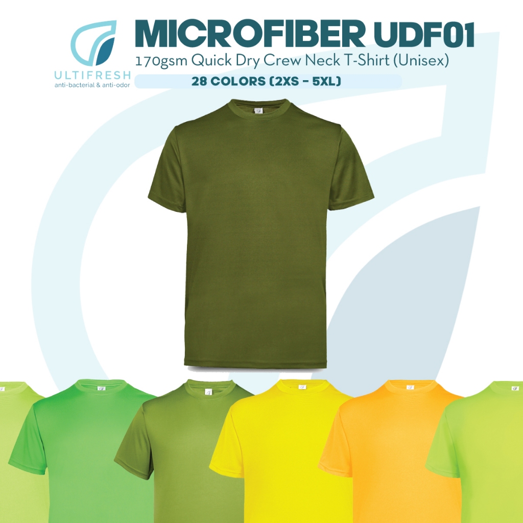ULTIFRESH Plain T Shirt Jersey Microfiber Tshirt Jersi Quick Dry Slim ...
