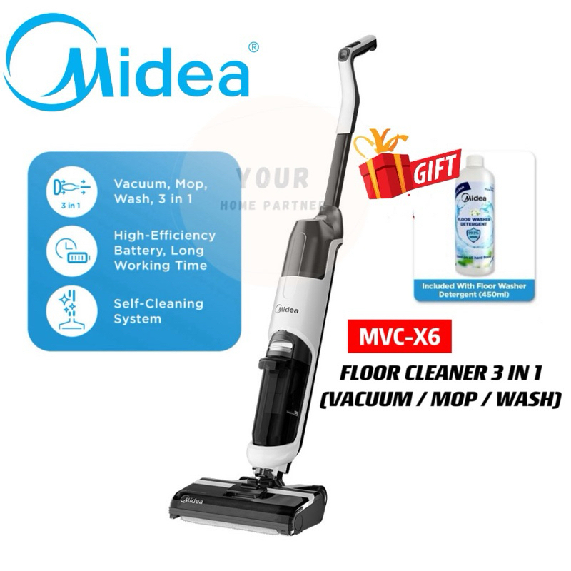 Midea Wet & Dry Cordless Vacuum MVC-X6 3 In 1 Floor Washer With Self ...