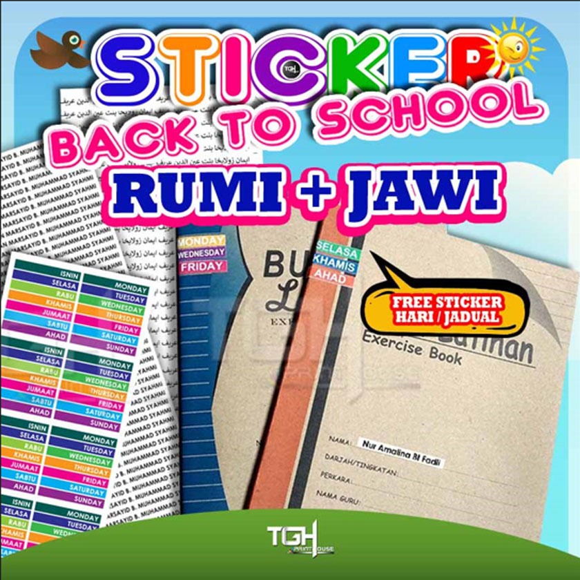 STICKER NAMA RUMI mix JAWI | 1SET/NAMA | Shopee Malaysia