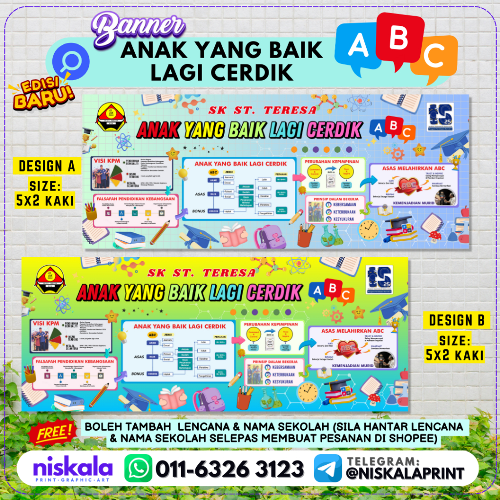 [ ABC ] BANNER ANAK YANG BAIK LAGI CERDIK (ABC) | Fancy Edition ...