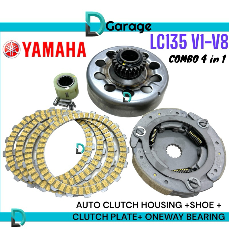 COMBO 4 IN 1 YAMAHA LC135 135LC V1 - V8 135LC FI AUTO CLUTCH HOUSING AUTO CLUTCH SHOE CLUTCH ...