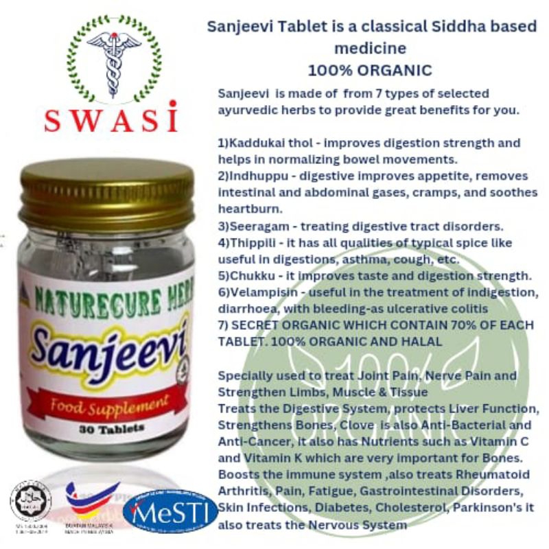 SANJEEVI TABLETS ︎SWASI Organics ︎Cure Nerve Problem | Shopee Malaysia