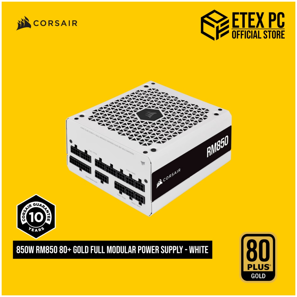 CORSAIR 850W RM850 80+ Gold Full Modular Power Supply - White #CP ...