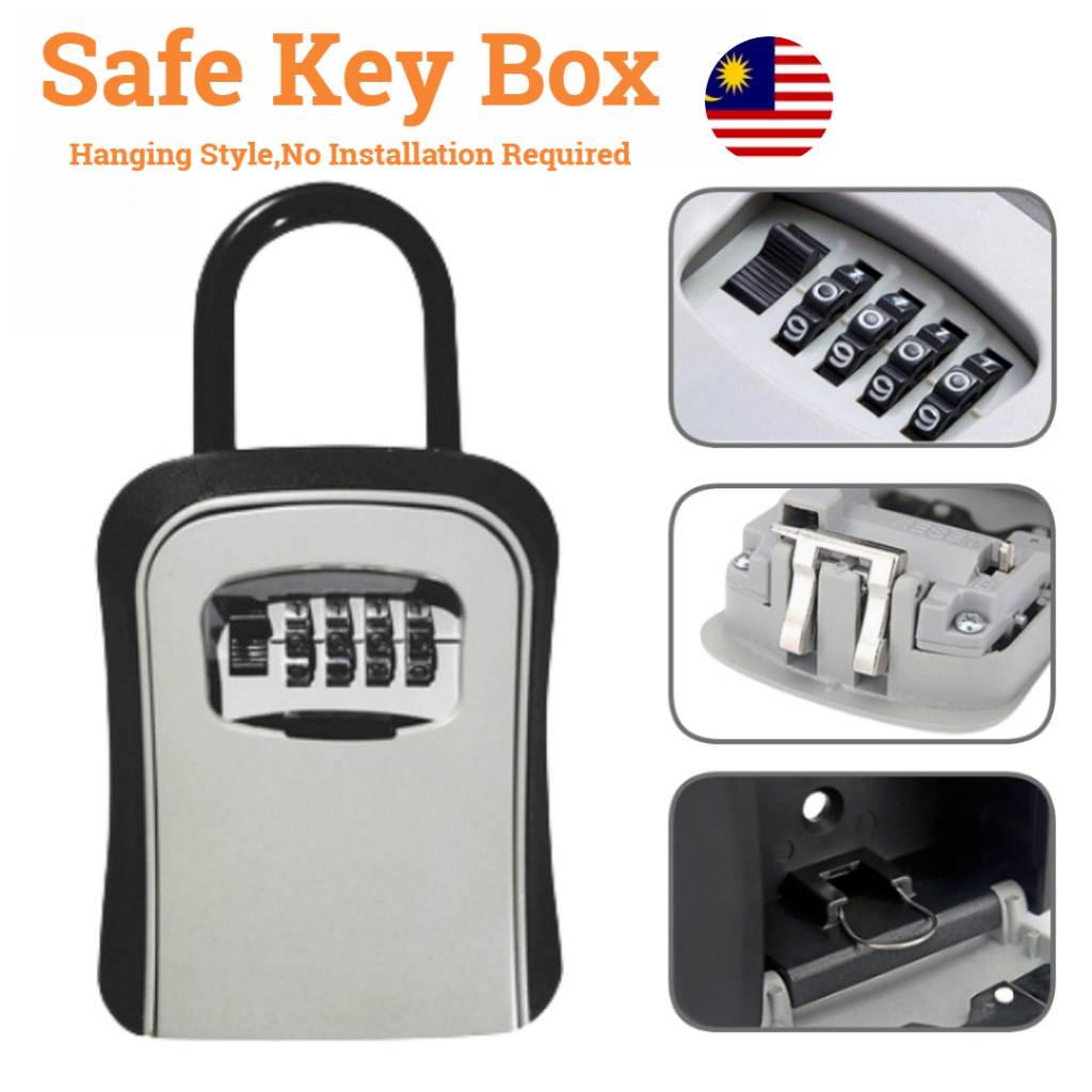 【Ready Stock】Hanging Safe Key Box Portable Key Storage Lock Box Peti ...