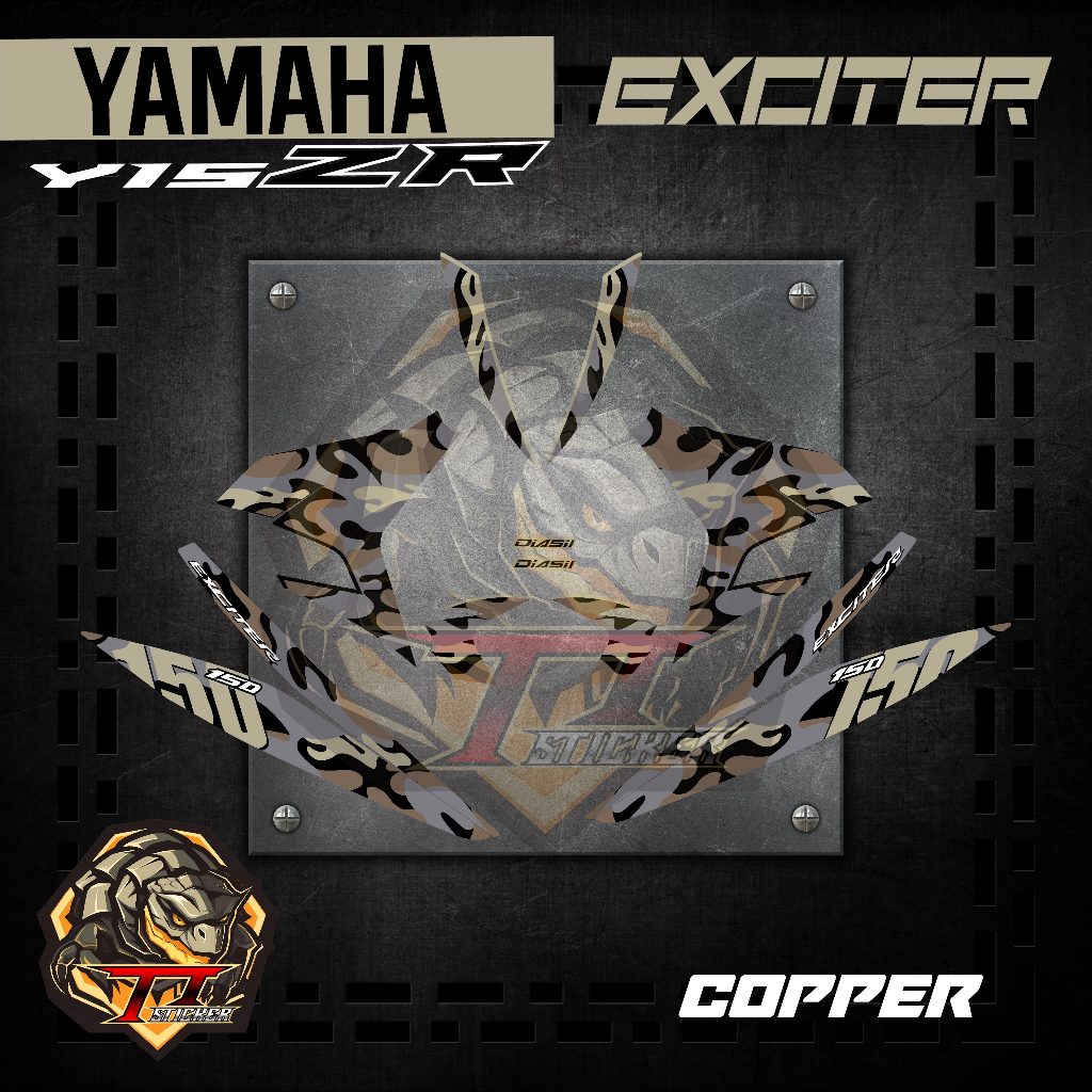 STICKER STRIPE MOTOR YAMAHA Y15ZR V1 V2 EXCITER CAMO EDITION BODY ...