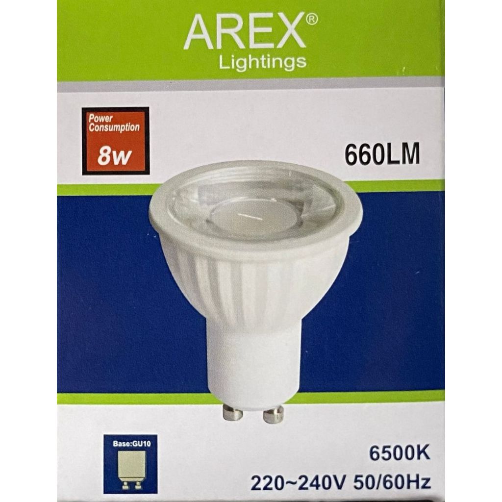 AREX GU10 8W 220V MR16 Spotlight Bulb GU 10 Spot Light LED Track Light ...
