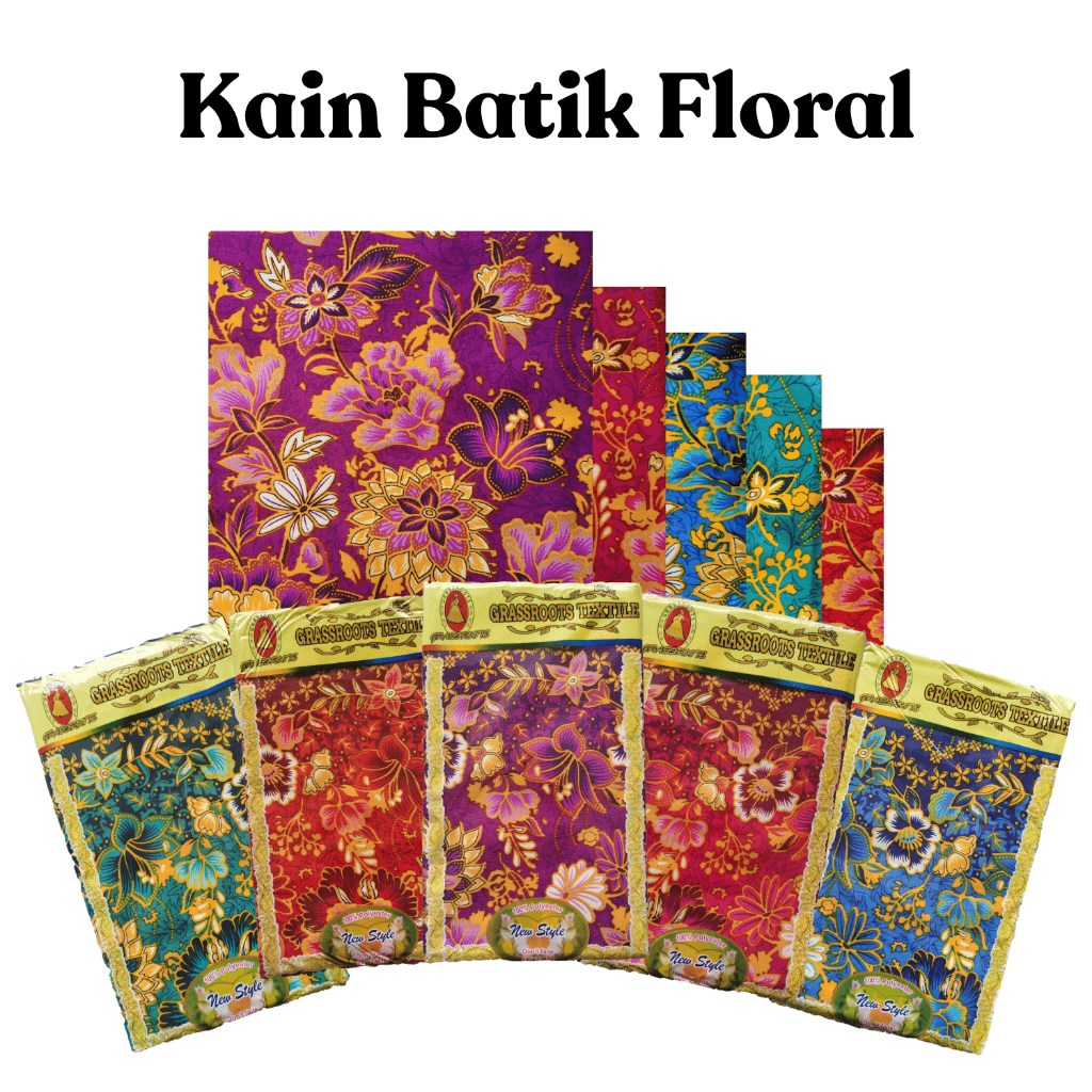 Kain Batik / Kain Sarung Perempuan Siap Jahit Pelbagai Corak Bunga [# ...