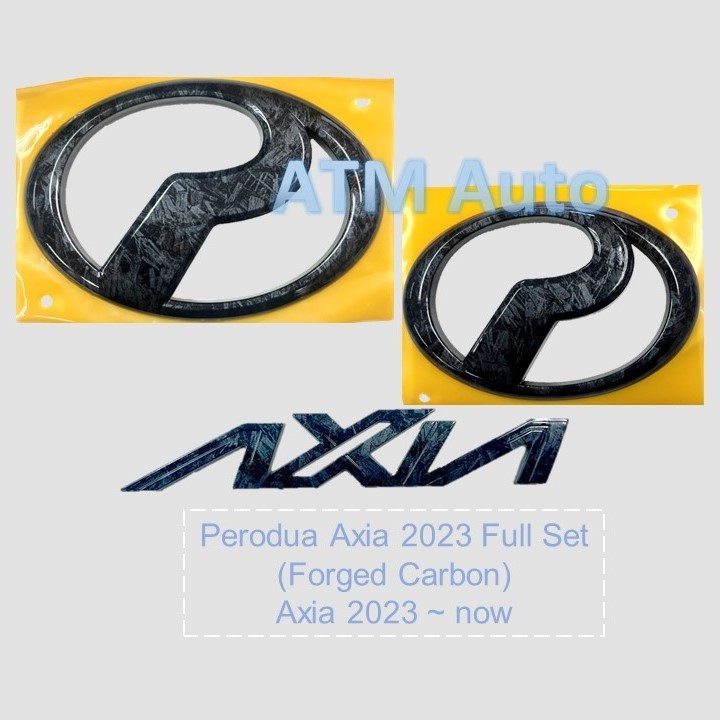 Perodua Axia (2023) Logo Emblem REPLACEMENT Front Rear Forged Carbon ...