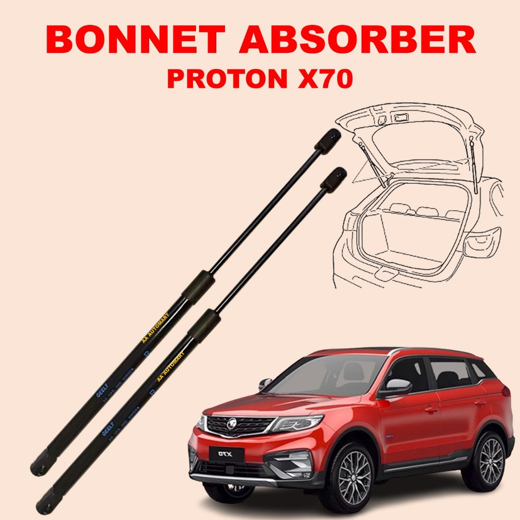Proton X70 Rear Bonnet Damper Rear Boot Absorber Right Left Gas Spring ...