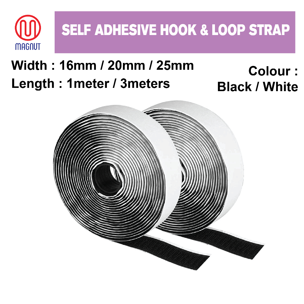 Hook & Loop Fastener Mosquito Net with self adhesive 16mm / 20mm / 25mm x 1meter / 3meter Velcro ...