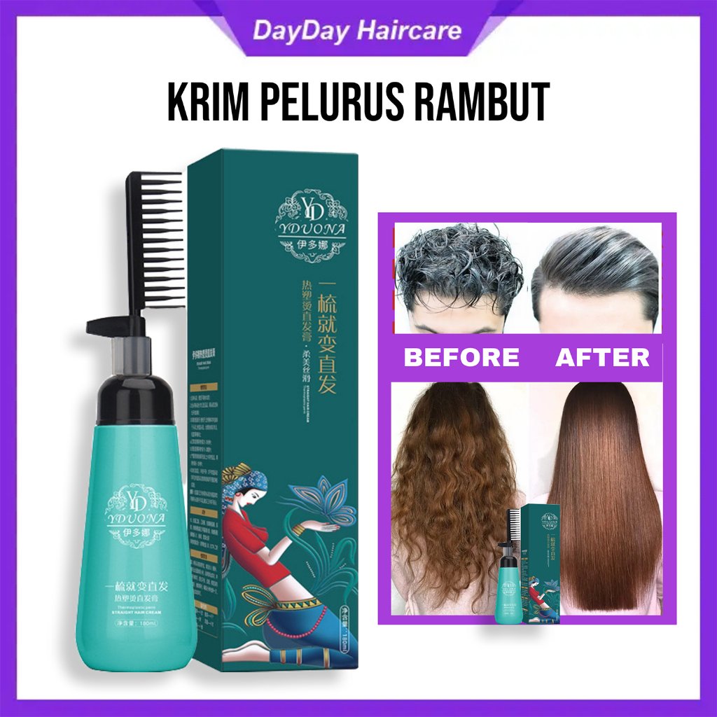 YDUONA/CHUNFU Hair Straightening Cream Comb Pelurus Rambut Sikat Hair ...