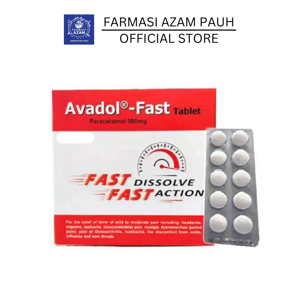 AVADOL FAST TABLET 10'S (PARACETAMOL) | Shopee Malaysia