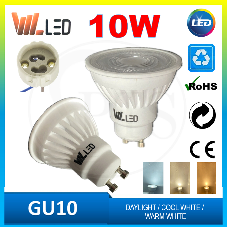 WL LED 10W GU10 LED COB Bulb Spot/Eyeball Bulb Direct Current (AC ...