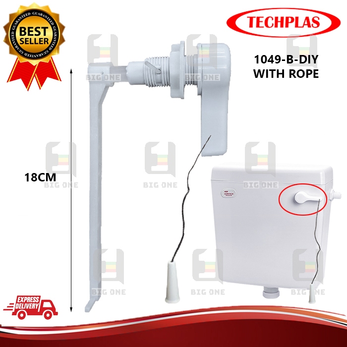 (FRONT HANDLE ROPE) TECHPLAS 1049B-1 PVC TOILET CISTERN FLUSH PULL WITH ...