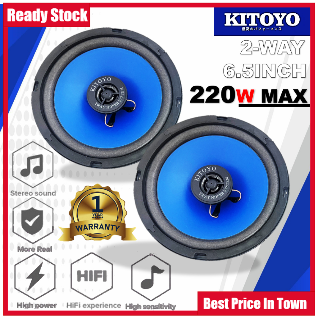 Kitoyo Speaker Kereta 1602C 6.5 Inch 220W 12V 4ohm Car Speaker 6.5 inch ...