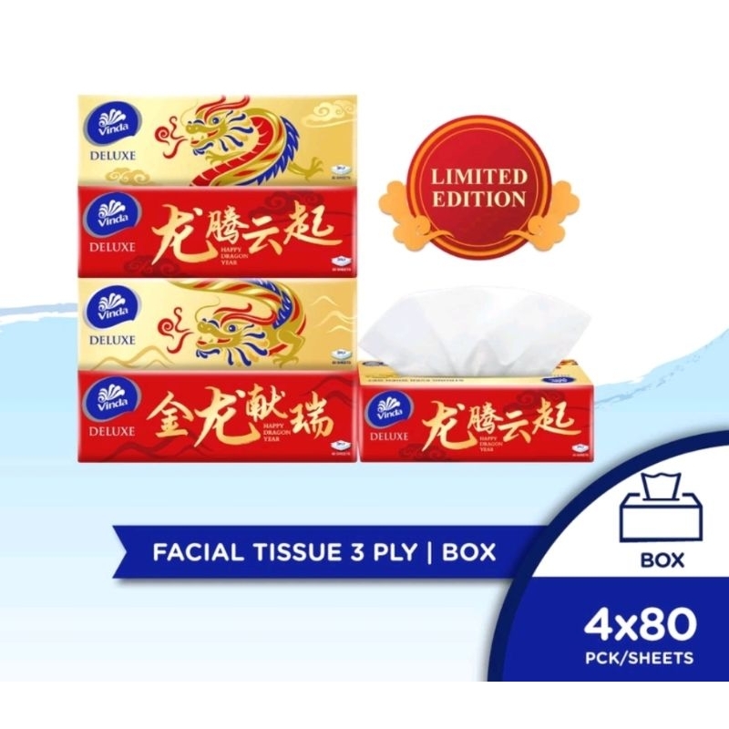 Vinda Facial Tissue 4 boxes x 80s | Shopee Malaysia