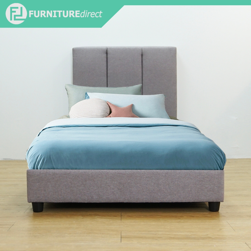 Furniture Mart MANADO single size fabric divan bed -grey/ katil single ...