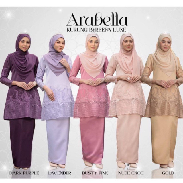 [SALES] Baju Kurung Arabella by Reefa Luxe Dewasa | Baju Raya Viral ...