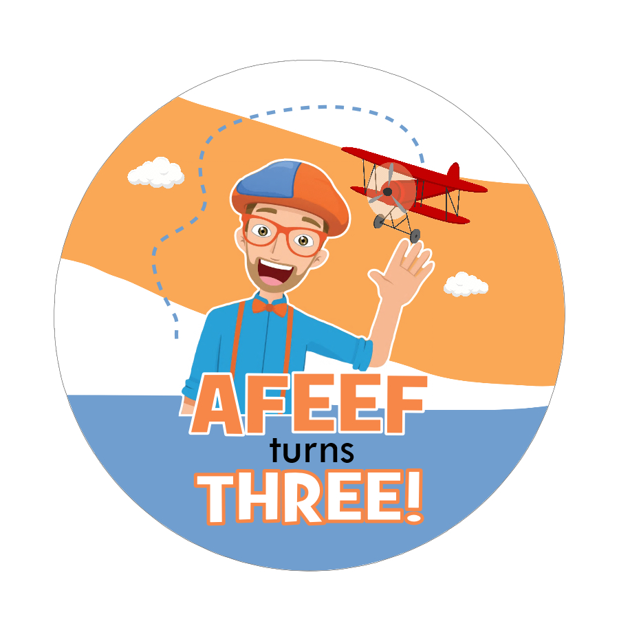 Blippi Theme Paperbag Stickers Bottle Label Activity Book Tag Vitagen ...