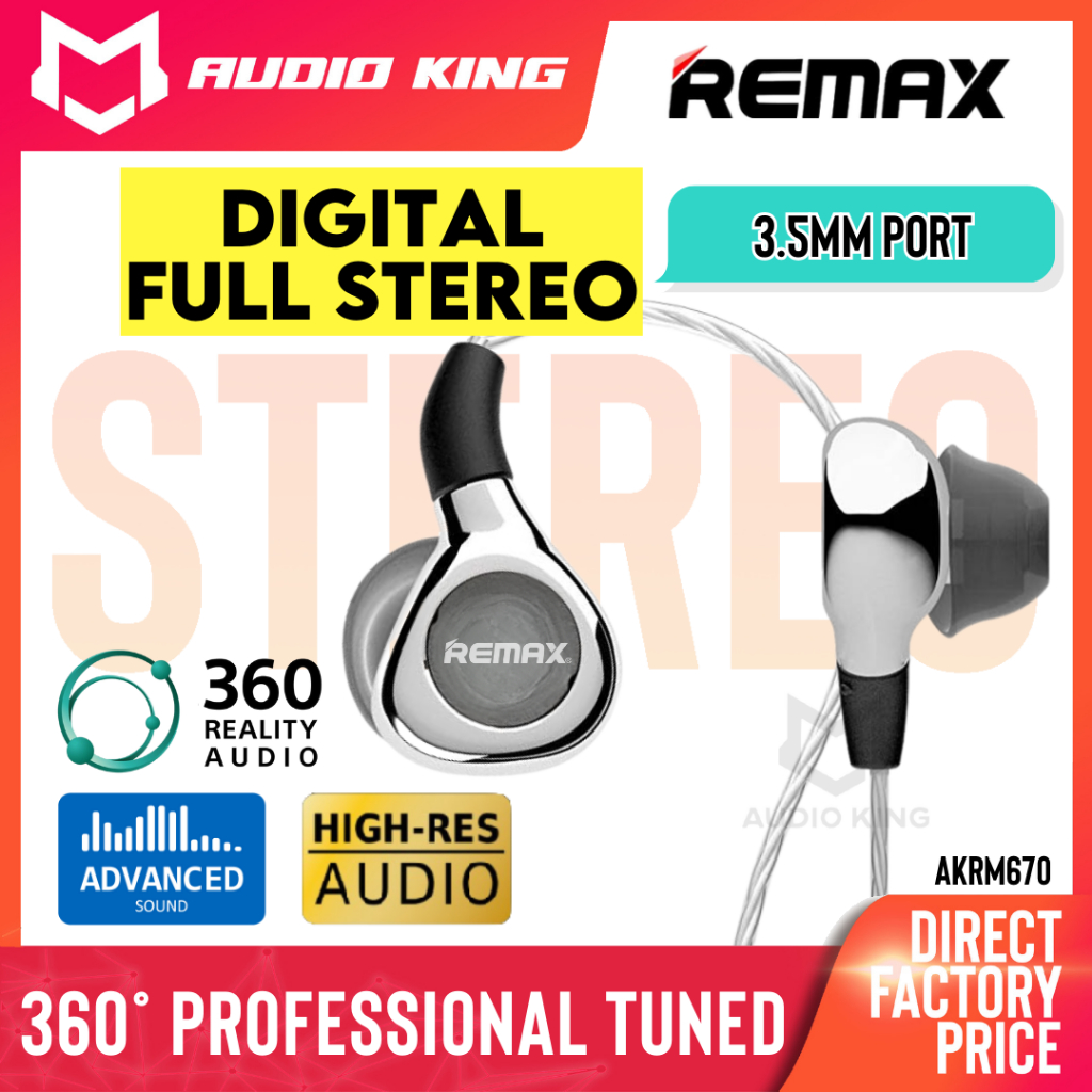 REMAX Wired 3.5mm In Ear Stereo Bass Earphone Android Original Hifi ...
