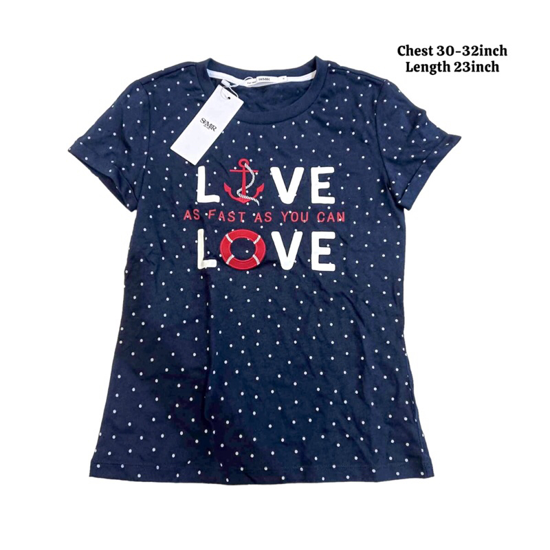 Ladies LOVE words navy blue tshirt | Shopee Malaysia