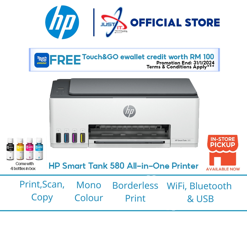 HP SMART TANK 580 All-in-One PRINTER (1F3Y2A) - PRINT | SCAN | COPY ...